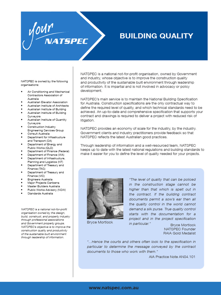 NATSPEC_Building_Quality_2023 | PDF | Specification (Technical Standard ...