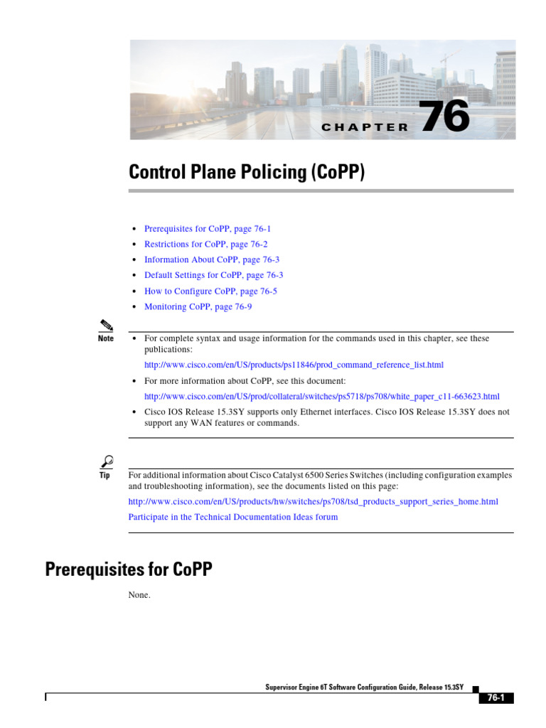 Control Plane Policing Copp | PDF | Router (Computing) | Routing