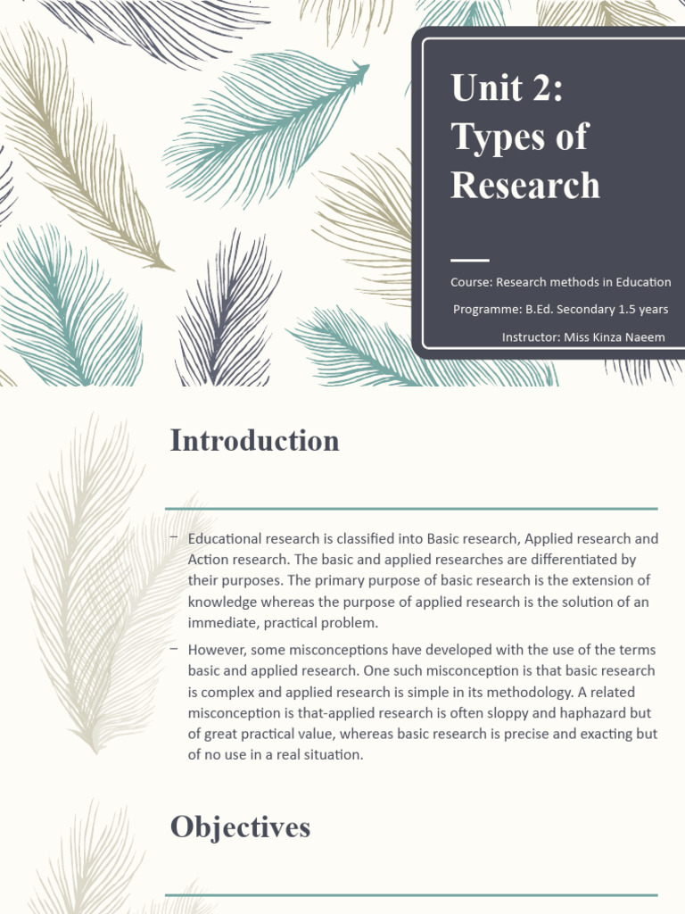 Unit 2 Types of Research | PDF | Experiment | Methodology