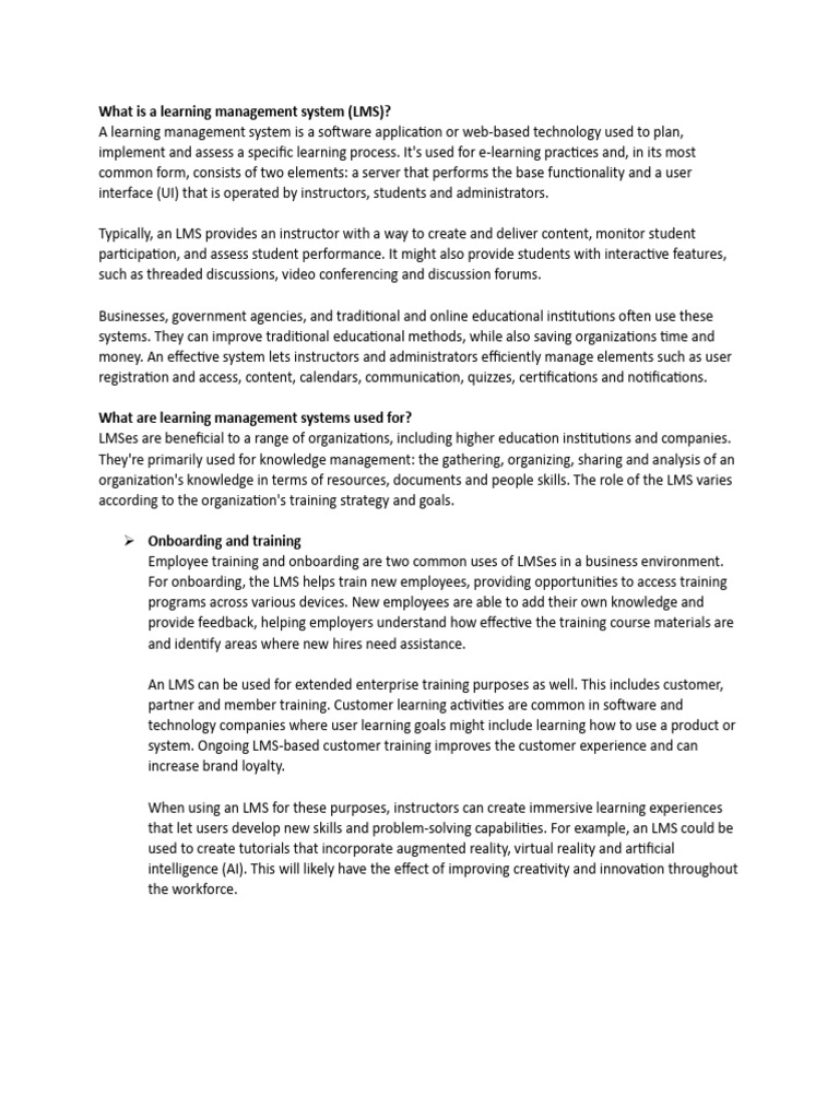 Management Learning System | PDF | Educational Technology | Cloud Computing