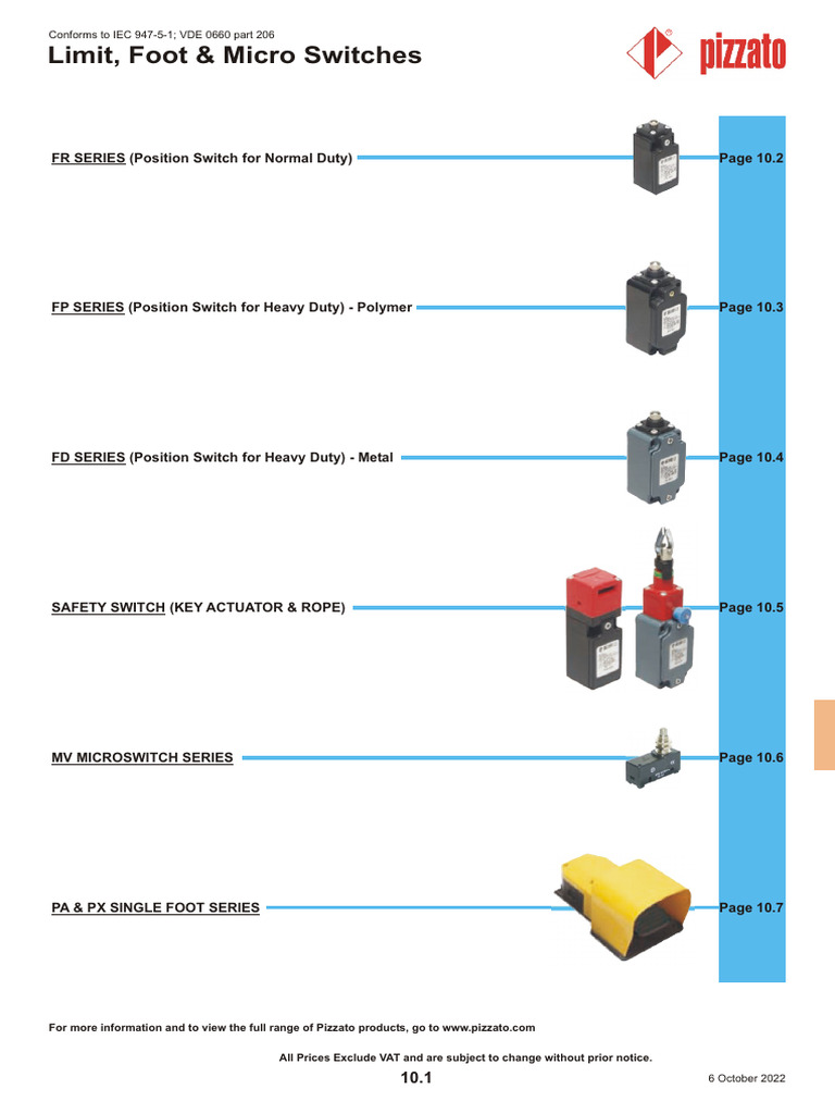 S10 - Limit, Safety, Micro & Foot Switches | PDF | Switch | Fiberglass