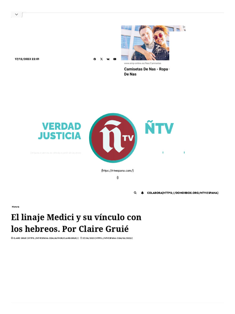 El Linaje Medici y Su Vínculo Con Los Hebreos. Por Claire Gruié - ÑTV ...