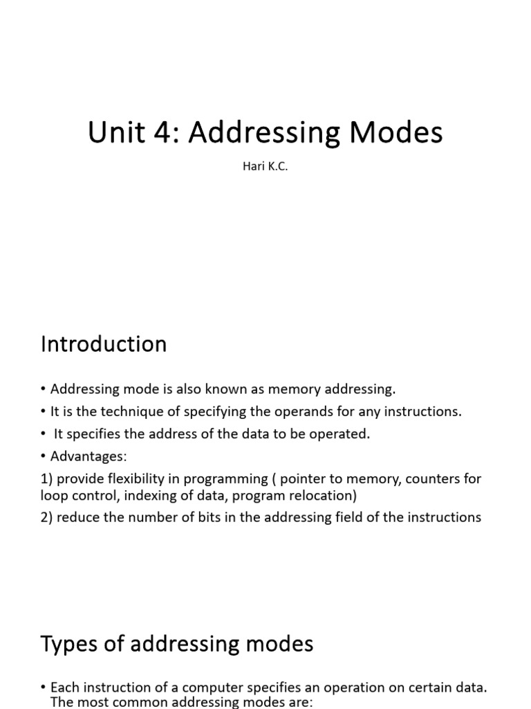 CH 5 OnDUPdated UNit 4 Addressing Modes | PDF | Central Processing Unit | Input/Output