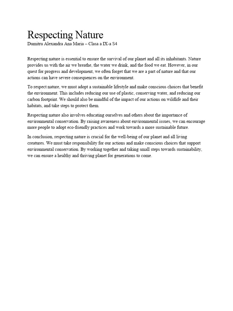 Respecting Nature | PDF