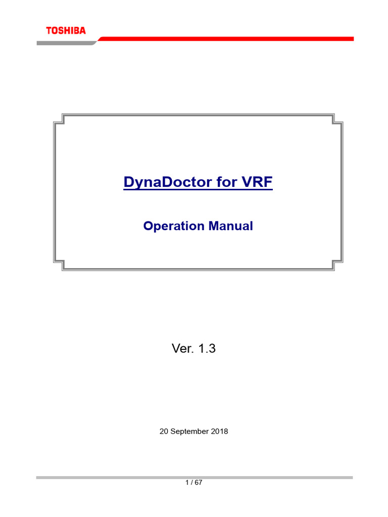 DynaDoctor for VRF Operation Manual | PDF | Computer File | Button (Computing)