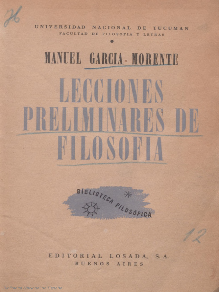 Lecciones Preliminares de Filosofía | PDF