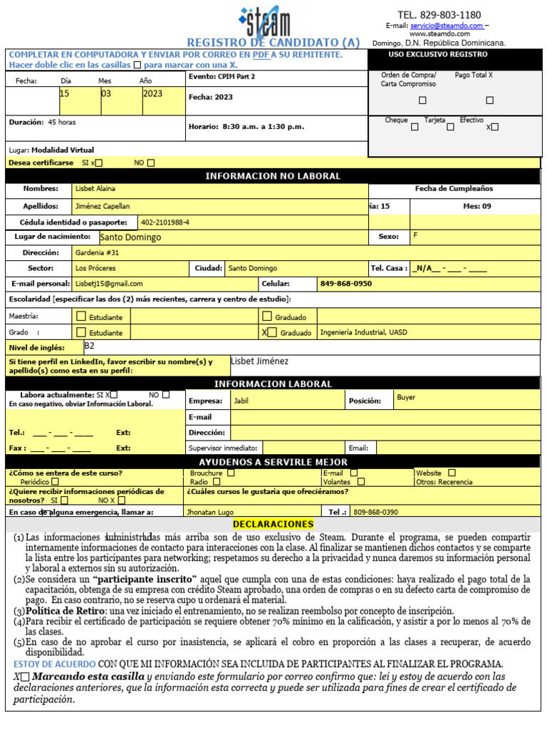 Formulario - CPIM Part 2 | PDF