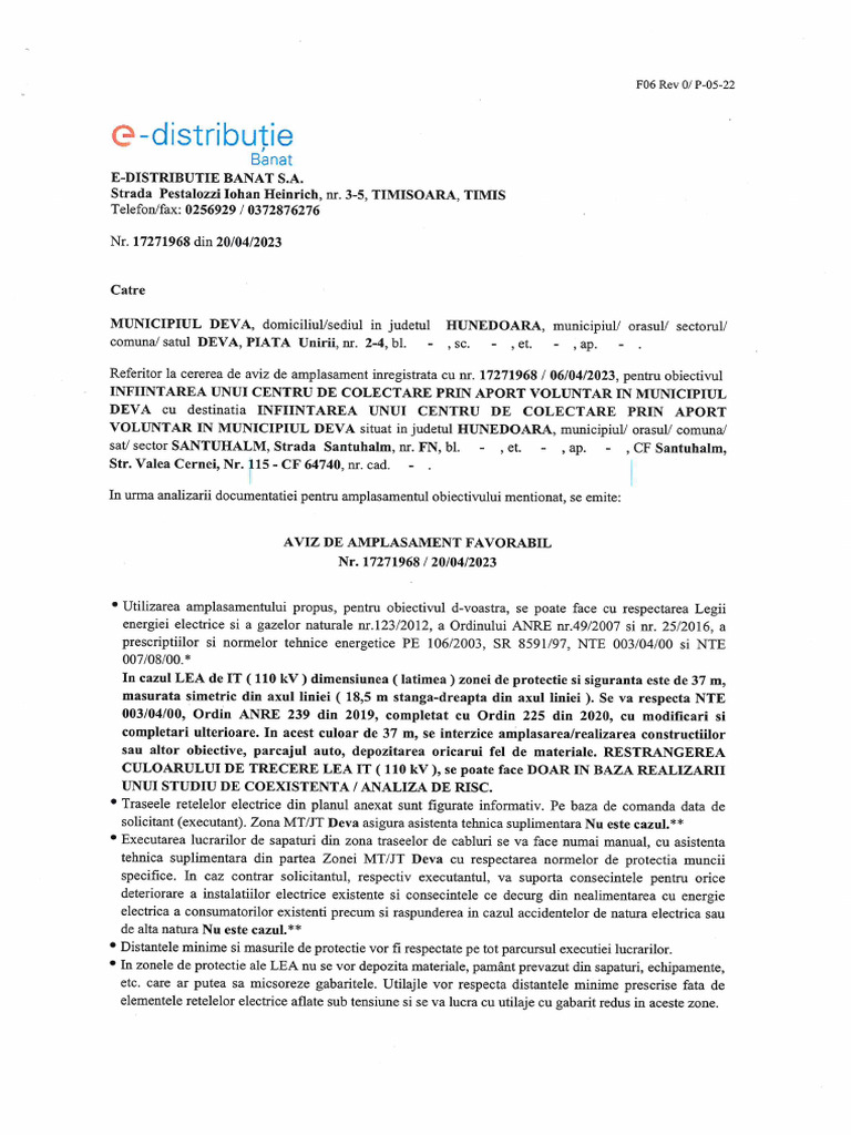Aviz E Distributie | PDF