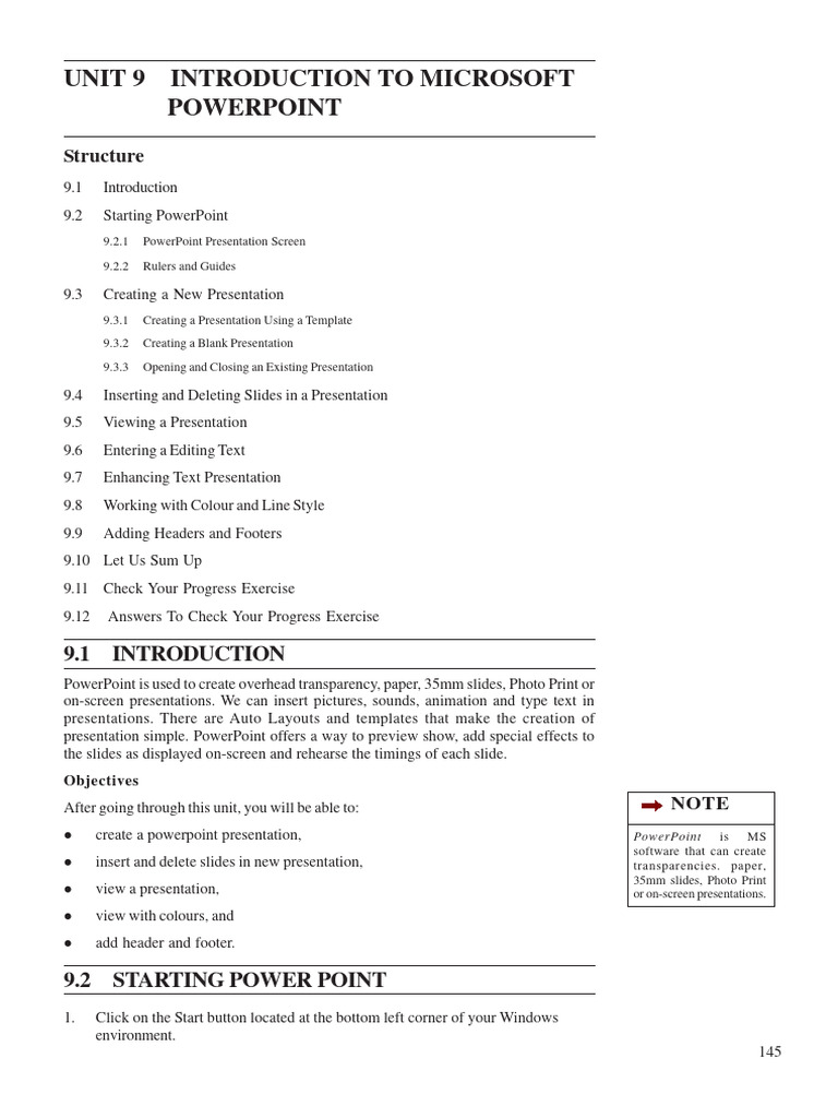Unit 9 | PDF | Microsoft Power Point | Window (Computing)