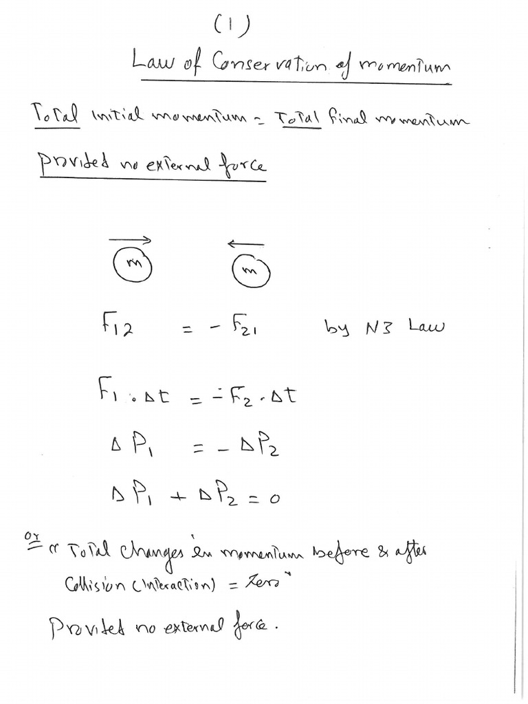 Notes 10 - Conservation of Momentum | PDF