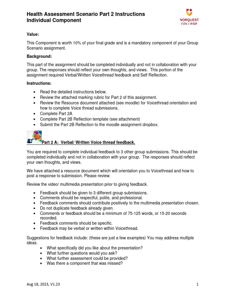 Health Assessment Scenario Instructions | PDF | Cognitive Science ...