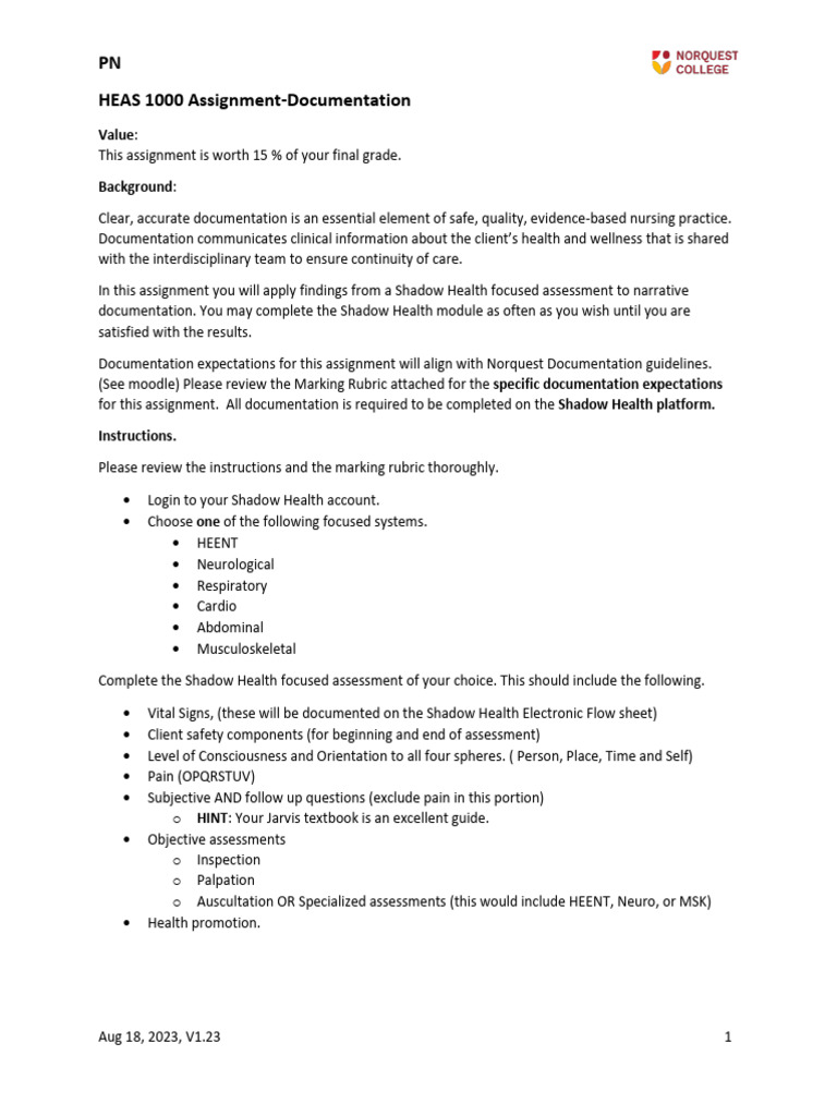 Heas Narrative Documentation Instructions | PDF
