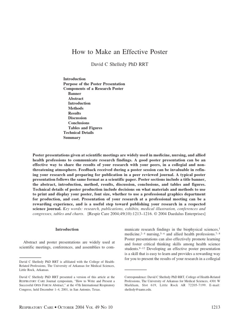 How to Make an Effective Poster | PDF | Typefaces | Academic Journal