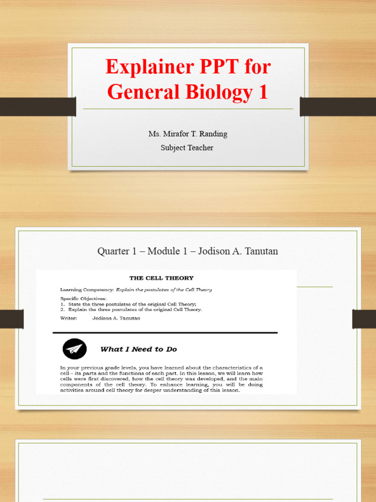 Explainer PPT For General Biology 1 - Q1W1 | PDF | Biology | Science