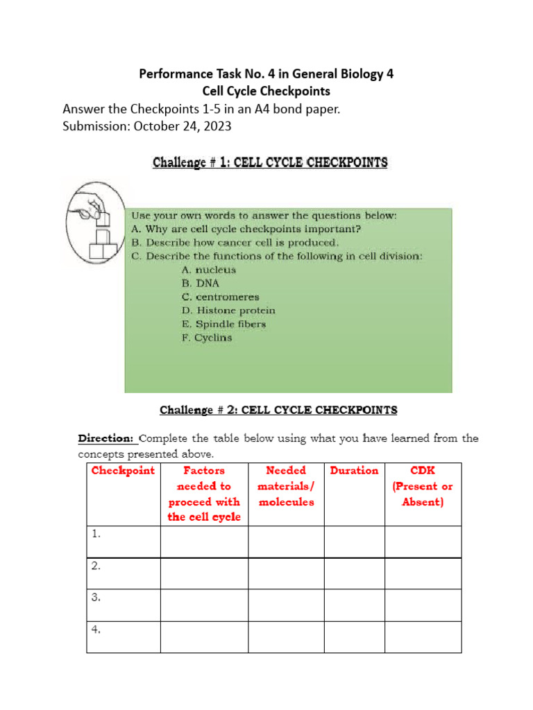 Performance Task No 4 Gen Biology 1 Pdf