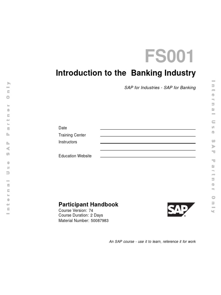 FS001 - Introduction To The Banking Industry | PDF | Banks | Credit