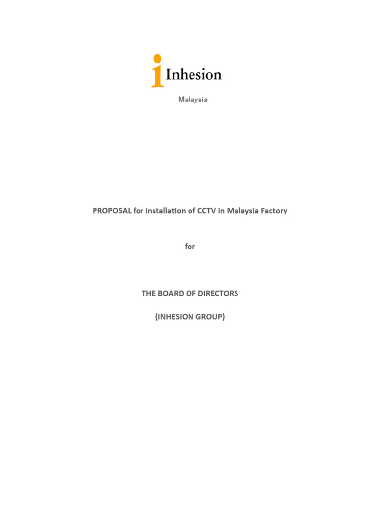 CCTV Proposal Malaysia To BOD Inhesion Group.V1 (Signed) | PDF | Closed ...