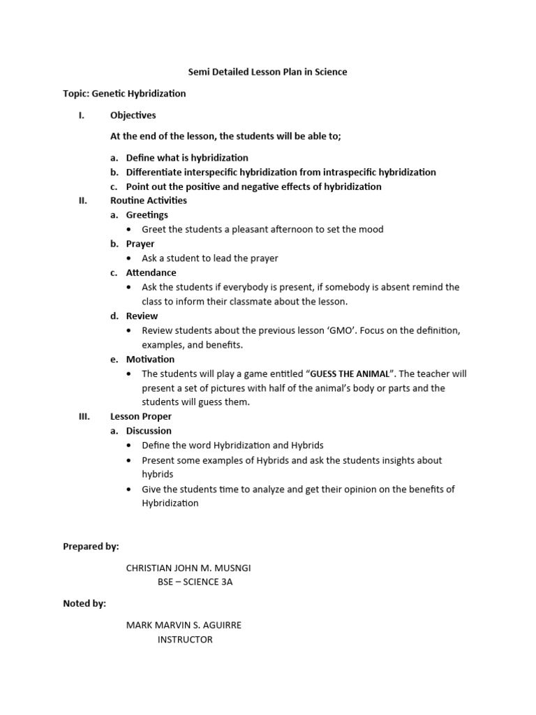 Semi Detailed Lesson Plan in Science | PDF