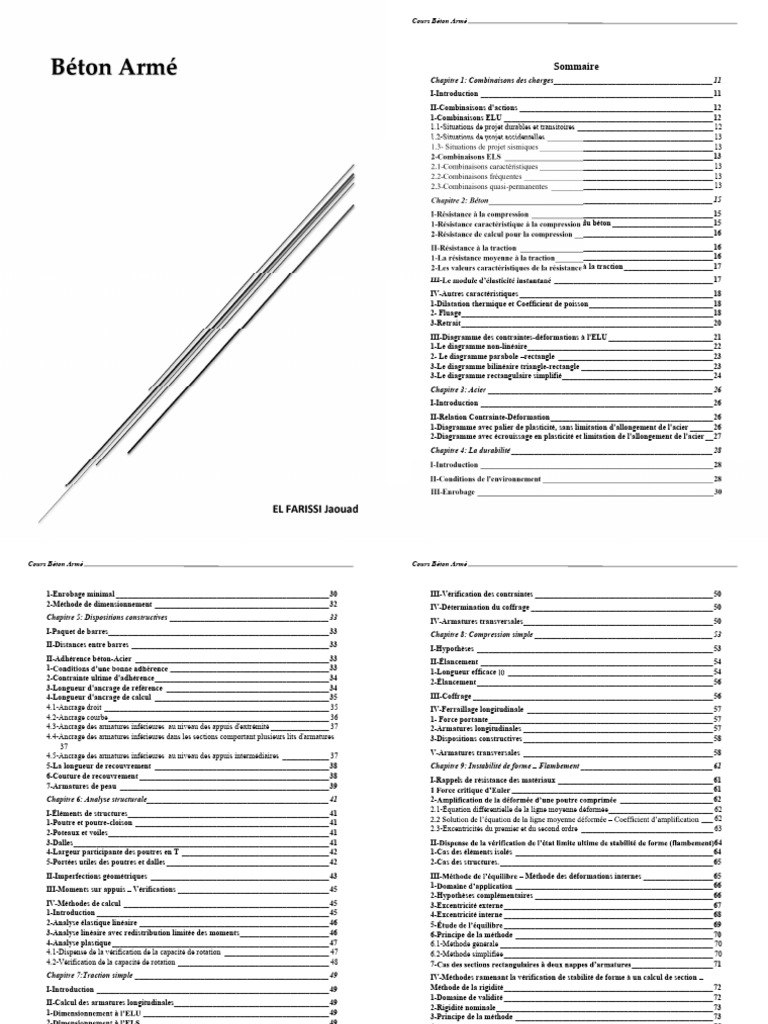 Sommaire: Cours Béton Armé | PDF