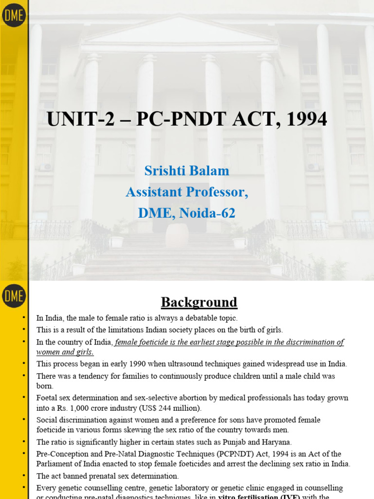 PC-PNDT Act, 1994 (1st) | PDF | Medical Specialties | Human Reproduction