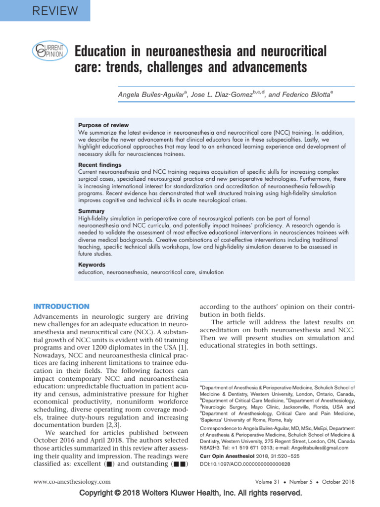 Education_in_neuroanesthesia_and_neurocritical.6 | PDF | Simulation | Neurology