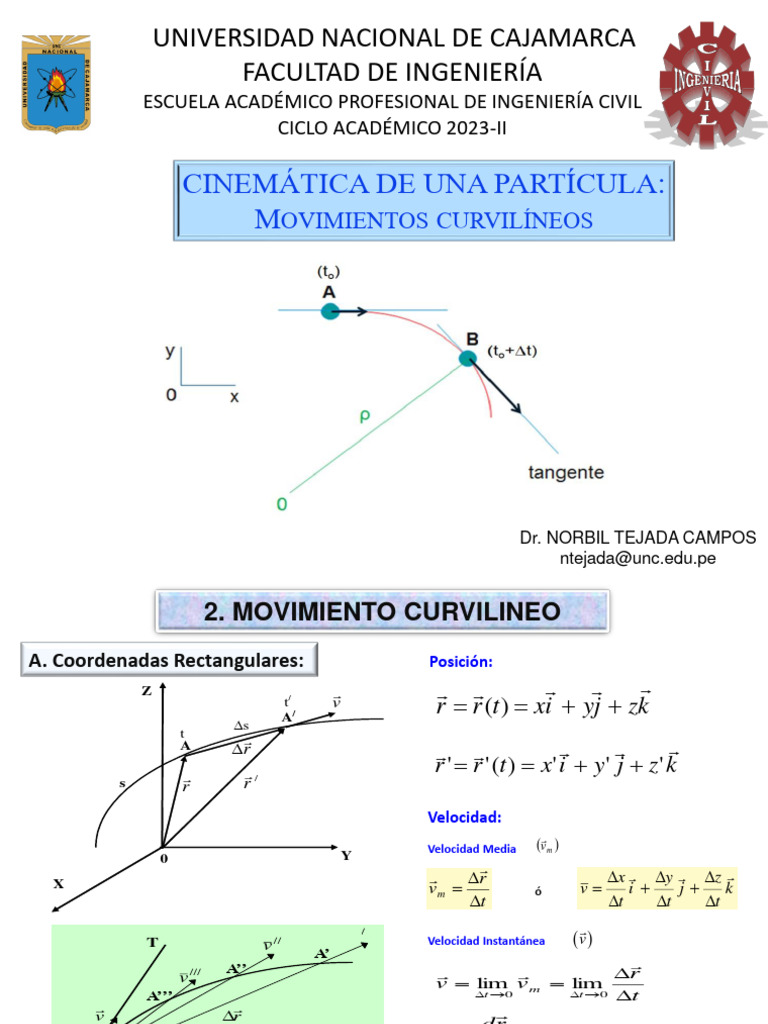 Cinematica 2 - Fisica 2023-II | PDF | Aceleración | Velocidad