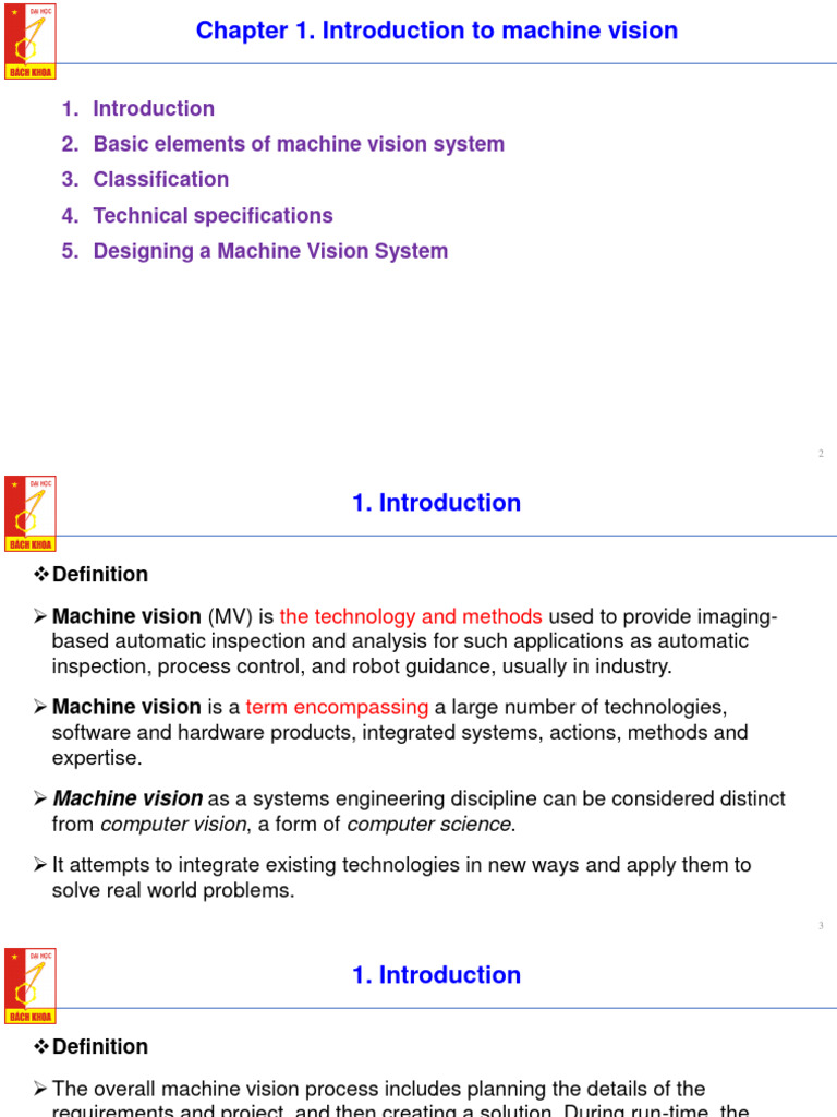 Chapter 1. Introduction To Machine Vision | Download Free PDF ...