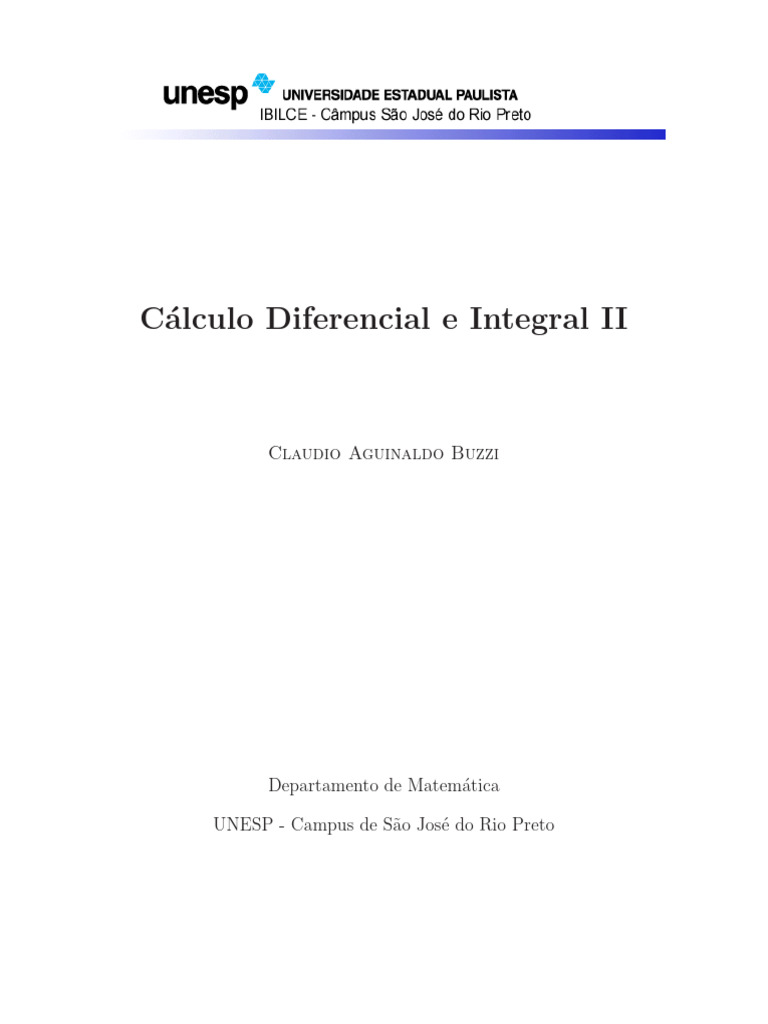 Notas de Aula - Calculo Diferencial e Integral II | PDF | Cálculo | Derivado