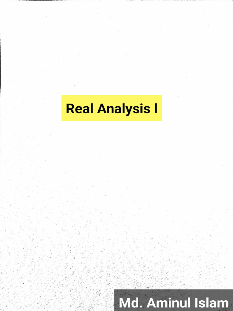 Real Analysis 1'' | PDF