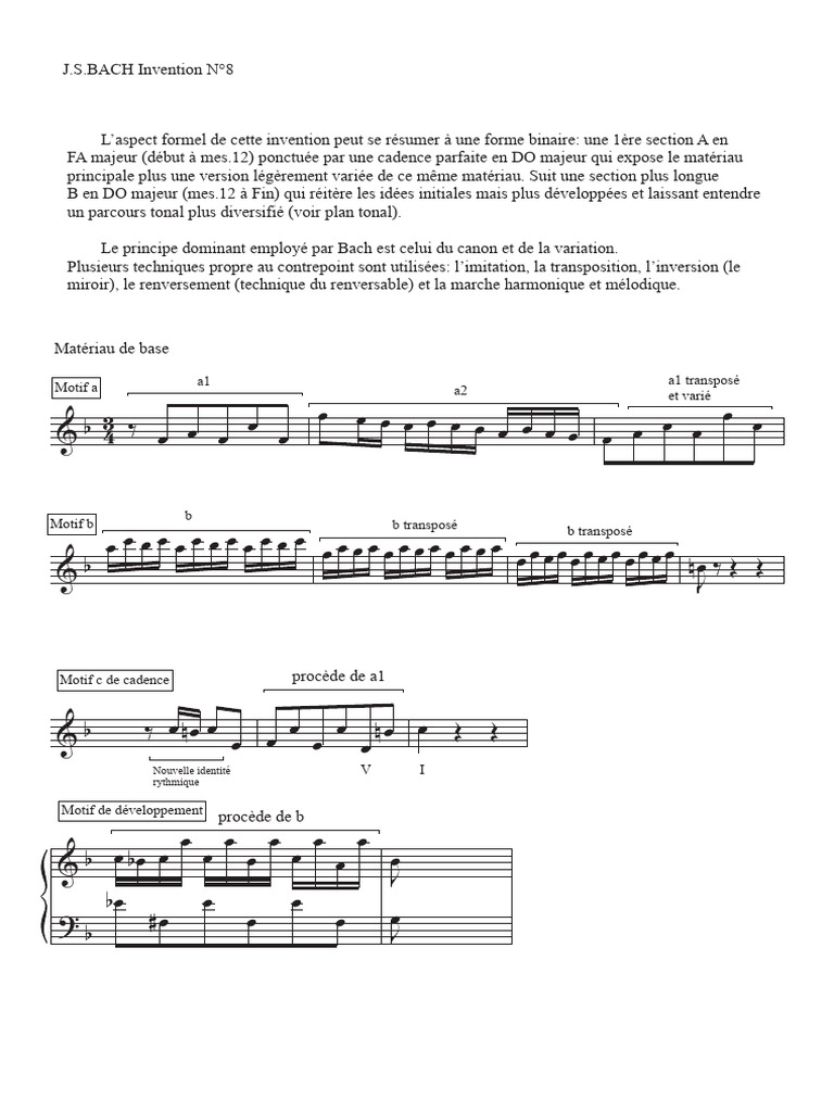 Bach Invention 8 - Score | PDF