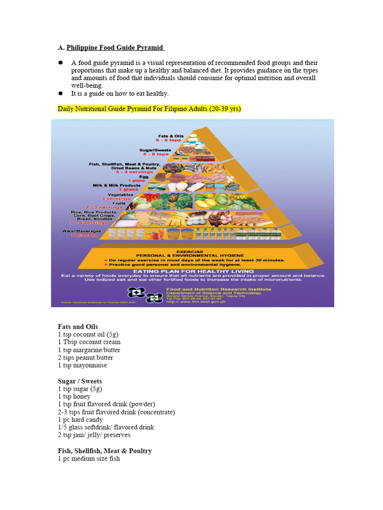 Philippine Food Guide Pyramid Overview | PDF | Nutrients | Vegetables