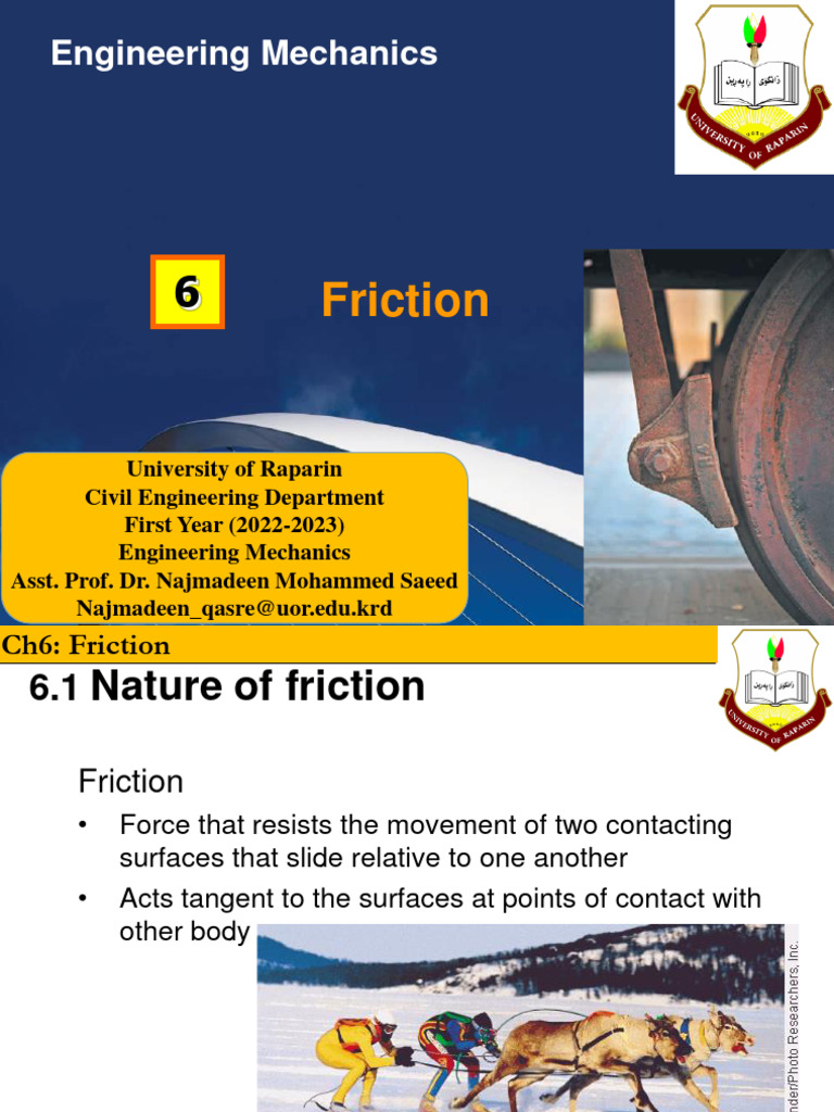Chapter 6, Friction | PDF | Friction | Force
