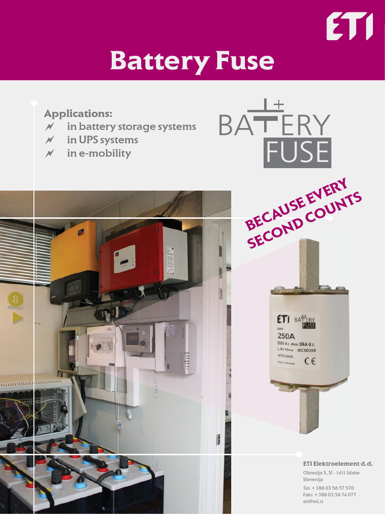 Battery Fuse Applications & Selection | PDF | Fuse (Electrical ...