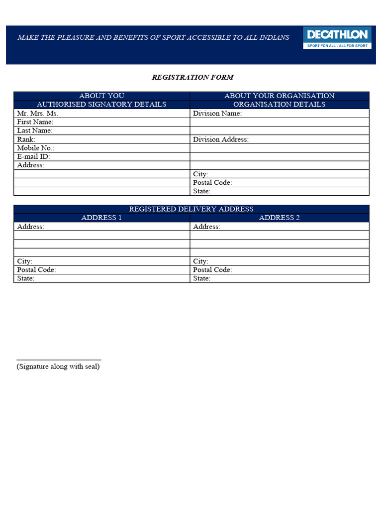 Decathlon Registration Form (Defence) | PDF | Indemnity | Defamation