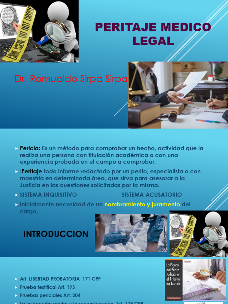 Peritaje Medico Legal | PDF | Testigo experto | Experto