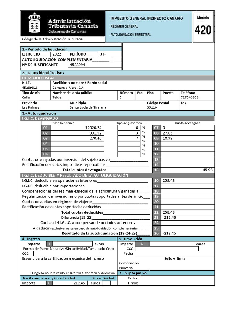 MODELO 420. Ejemplo Solucion PNG | PDF