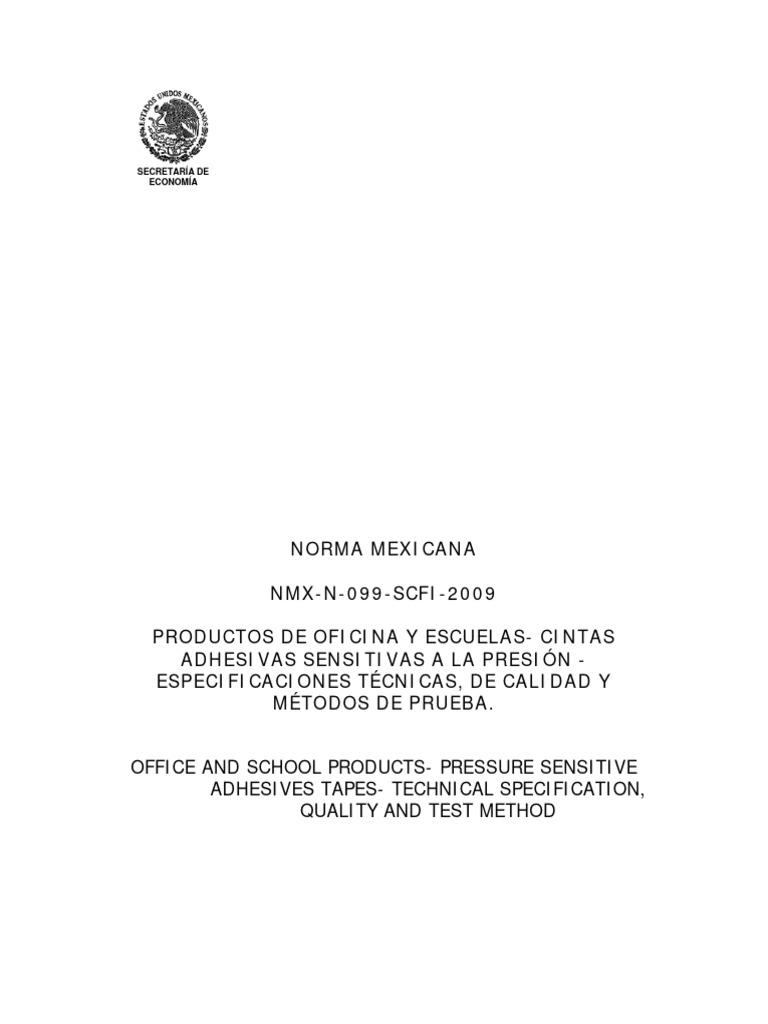 NMX N 099 Scfi 2009 | PDF | Papel | México