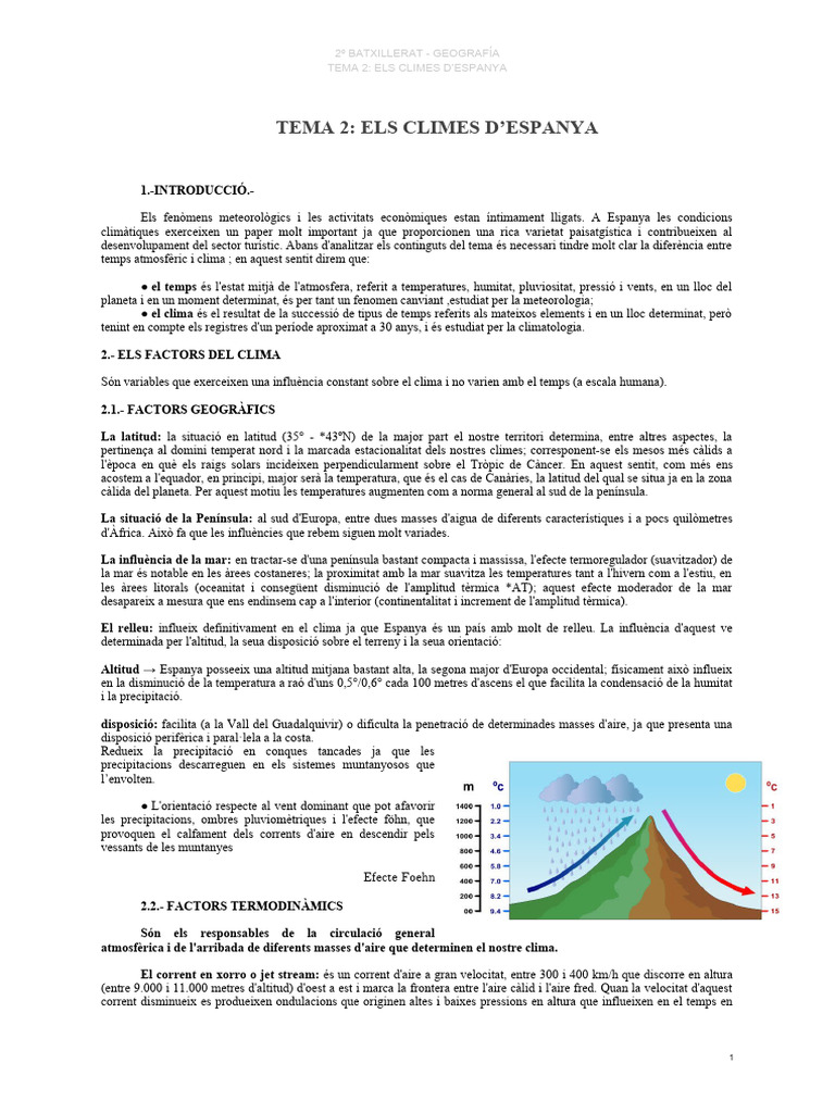 TEMA 02_ ELS CLIMES D-ESPANYA | PDF