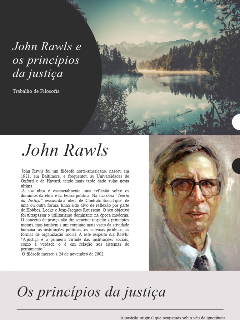 John Rawls E Os Princípios Da Justiça Pdf John Rawls Justiça