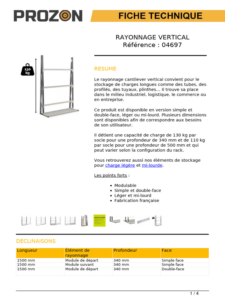 Prozon FT Rayonnage Vertical | PDF