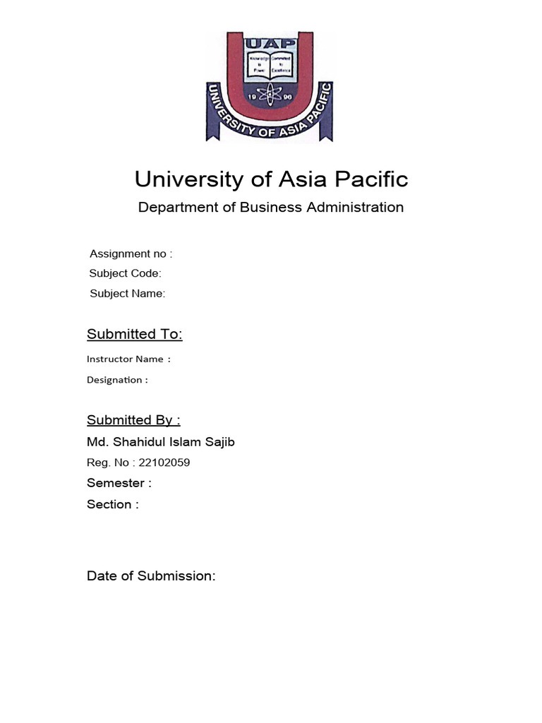 Assignment Cover Page | PDF