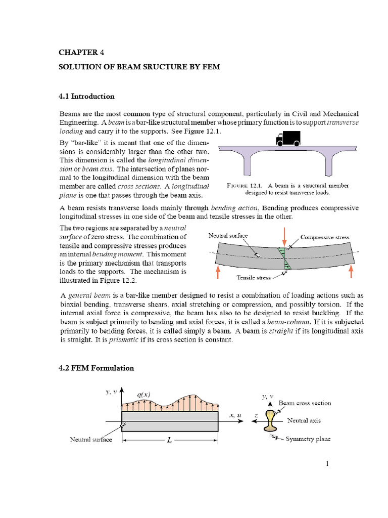 Chapter 5 Solution of Beam Structure by FEM | PDF