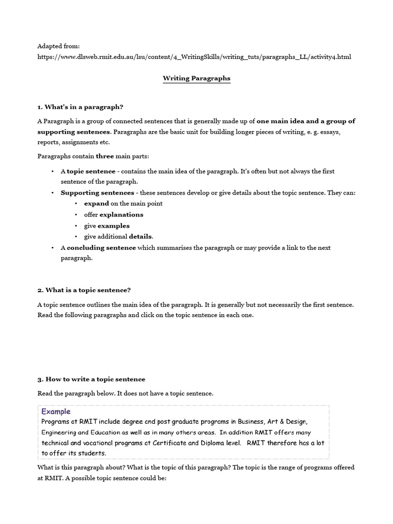 Paragraph Writing | PDF | Sentence (Linguistics) | Paragraph