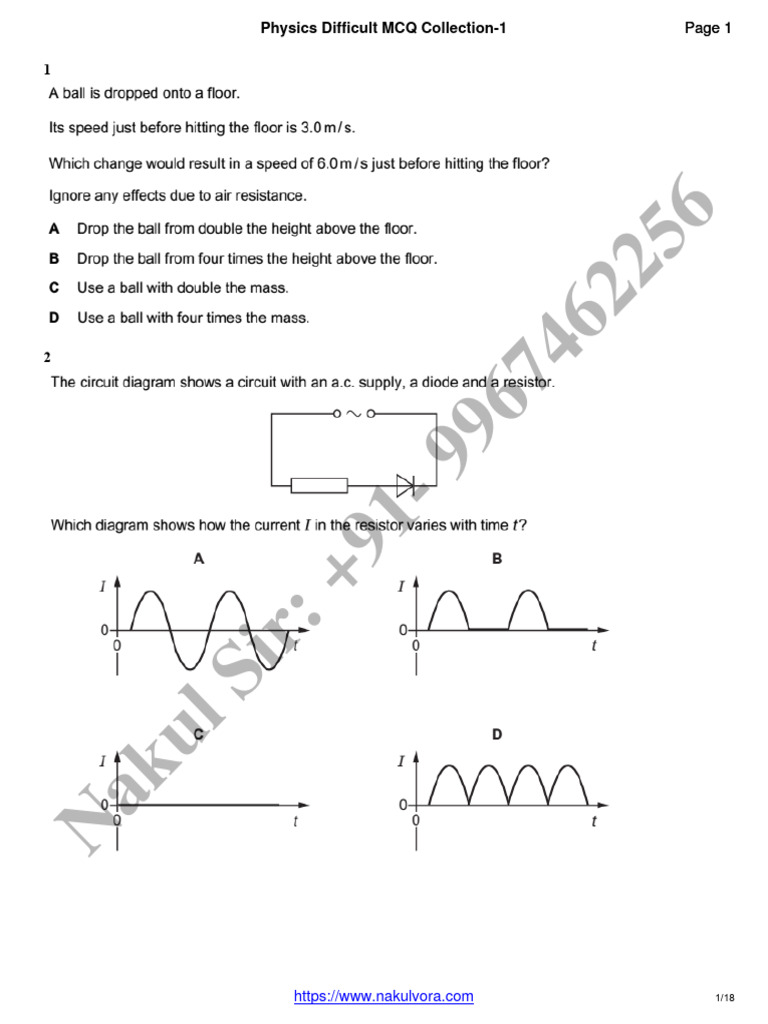 Nakul Sirs Difficult MCQ Collection | PDF