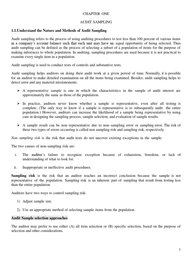 Auditing II-Ch-One | PDF | Audit | Sampling (Statistics)