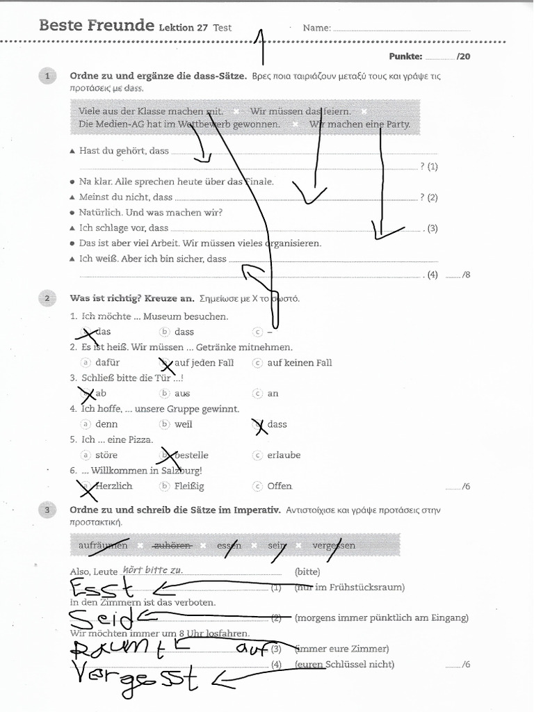Beste Freunde A2 - Test 27 | PDF