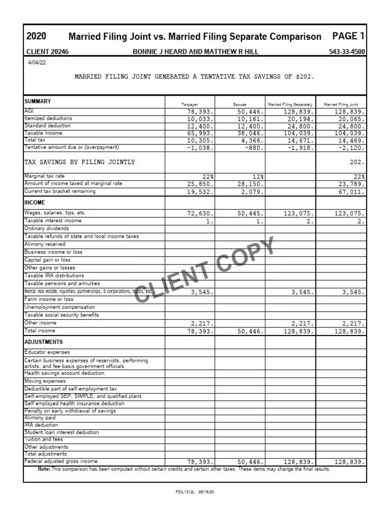 2020 MFJ Vs MFS | PDF