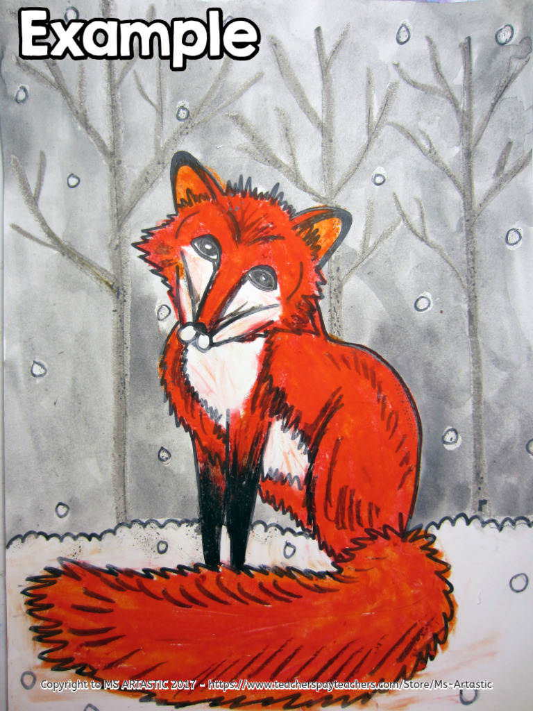 Winter Art Project Red Fox in The Snow | PDF