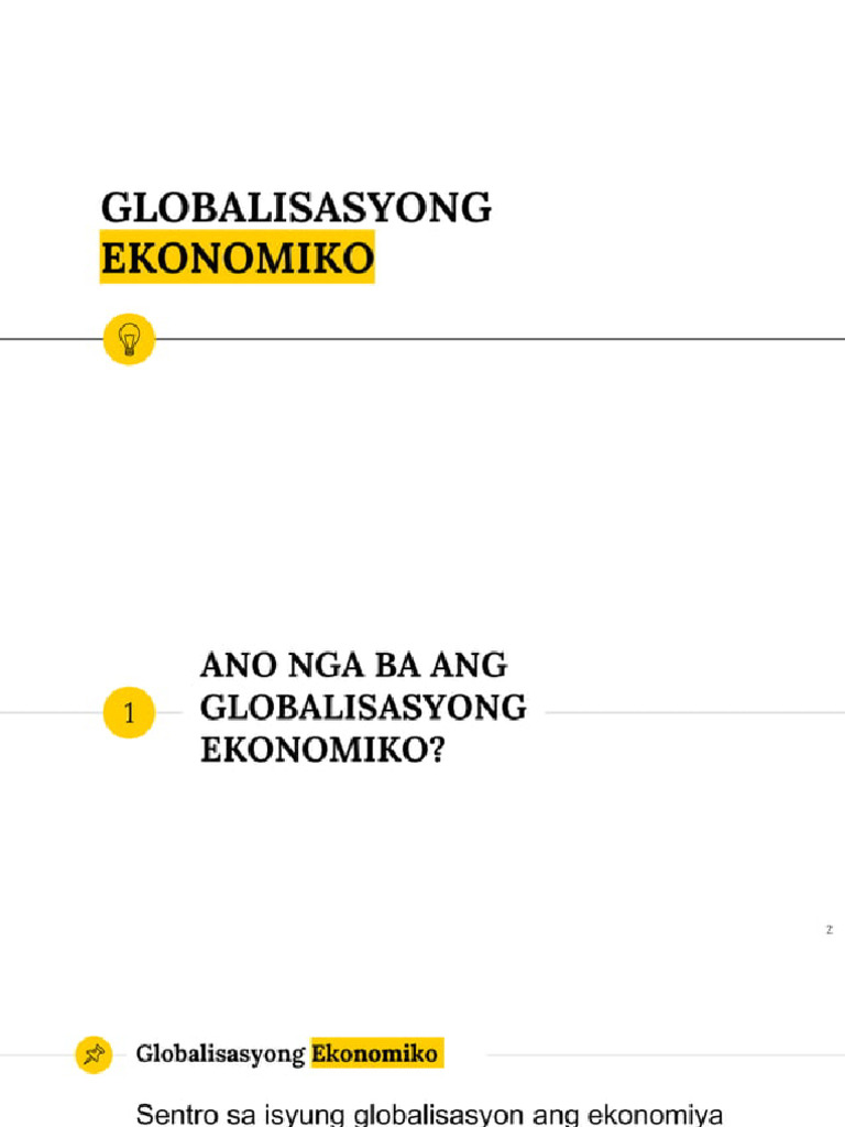 Globalisasyong Ekonomiko | PDF