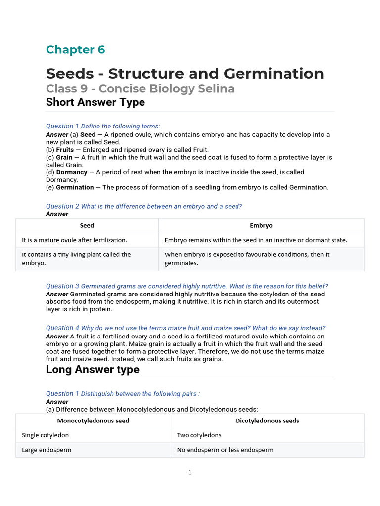 Seed Structure and Germination Insights | PDF